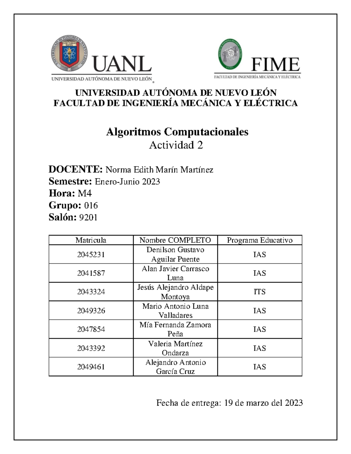 Equipo 5 Fundamental 2 Algo Comp - UNIVERSIDAD AUTÓNOMA DE NUEVO LEÓN ...