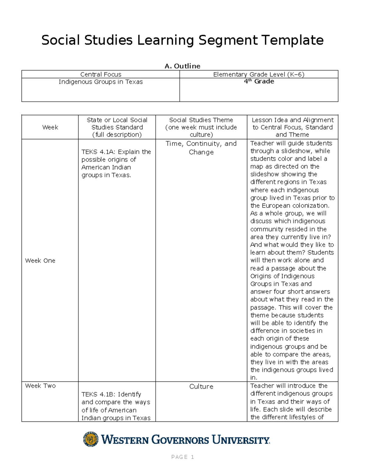 Social Studies Lesson Plan-Passed - Social Studies Learning Segment ...