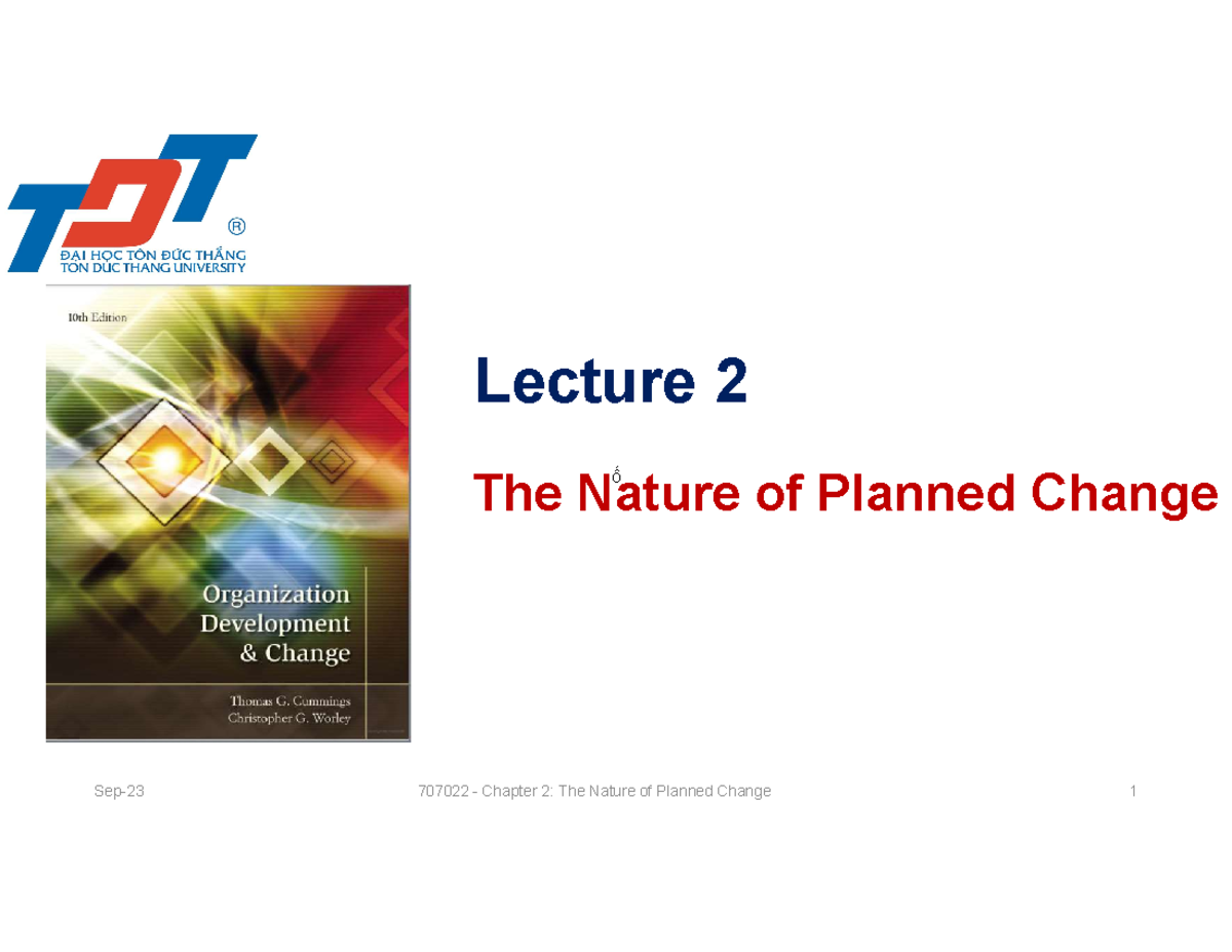 L2 The Natural of Planned Change - Human process: at the individual ...