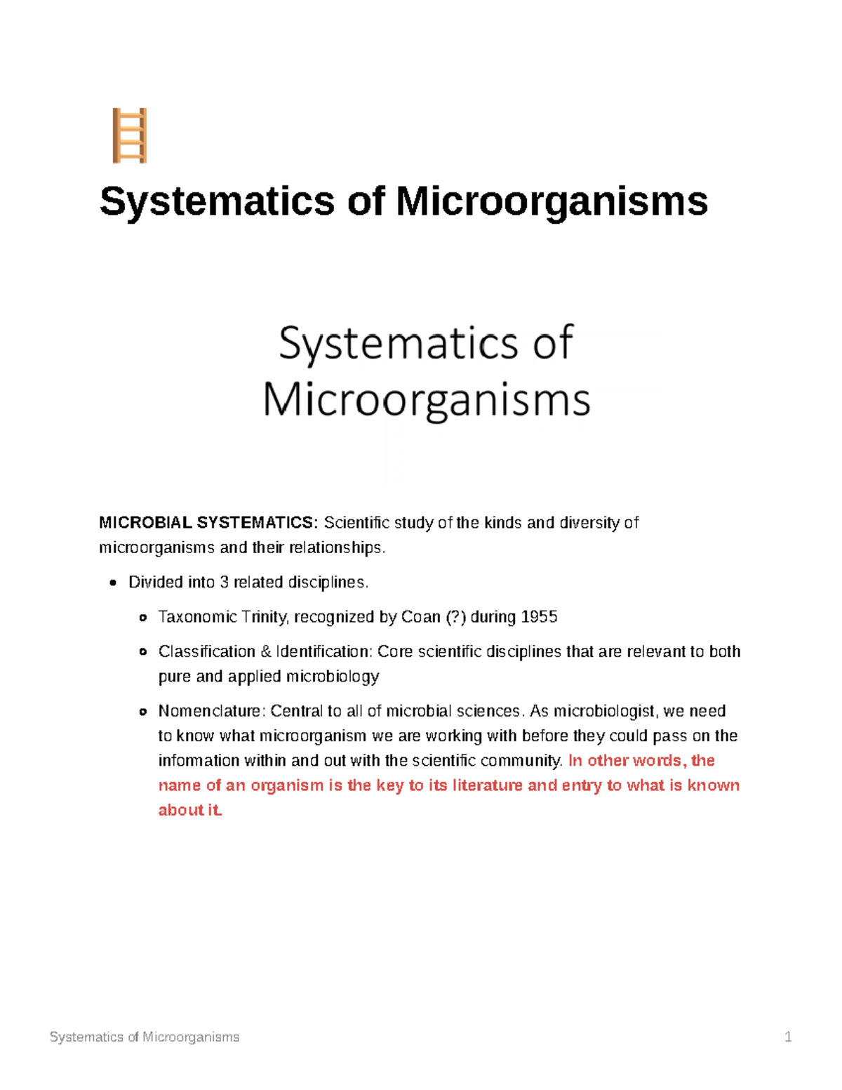 Systematics of Microorganisms - 🪜 Systematics of Microorganisms ...