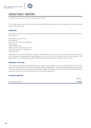 DLMI AR2021 Part 1 - dutch lady annual report - ####### NOURISHING OUR ...