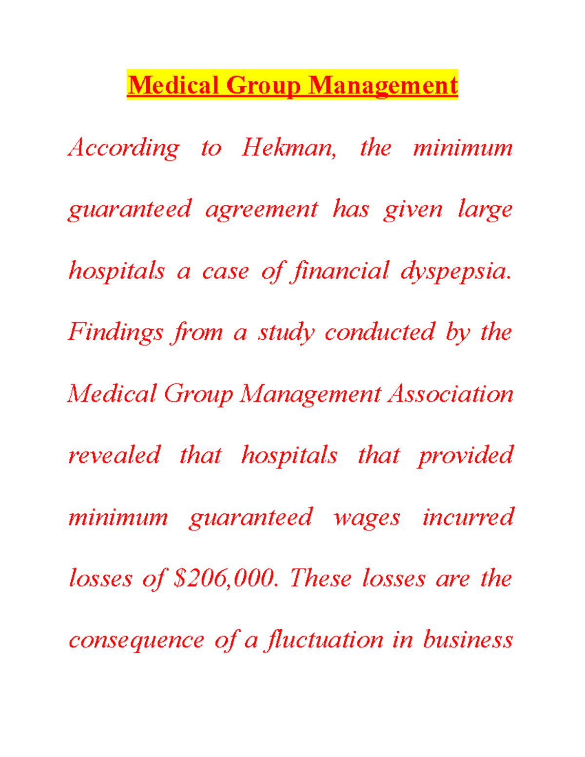 05 - These are lecture notes - Medical Group Management According to ...