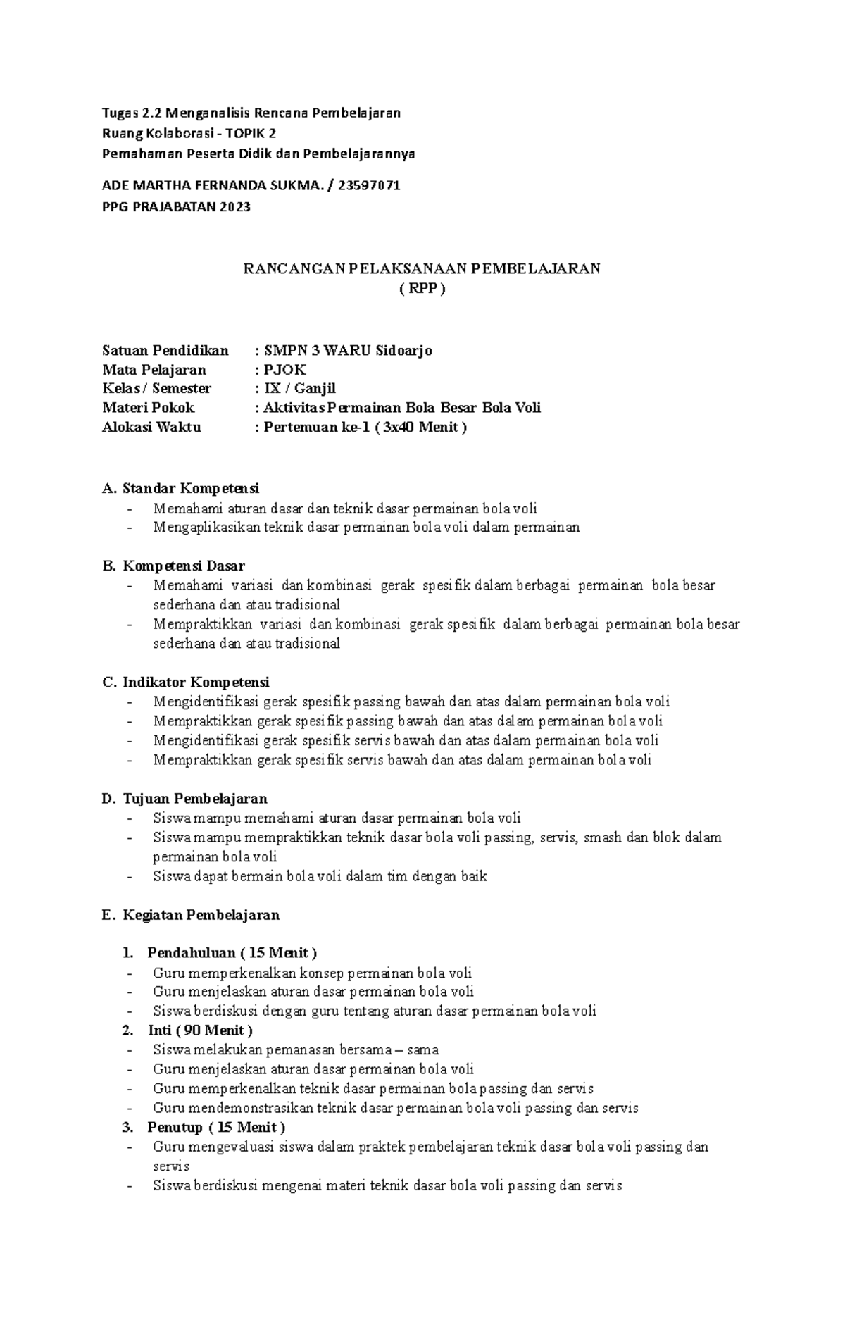 T2 Ruang Kolaborasi Tugas 2 - Tugas 2. 2 Menganalisis Rencana Pembelajaran Ruang Kolaborasi ...