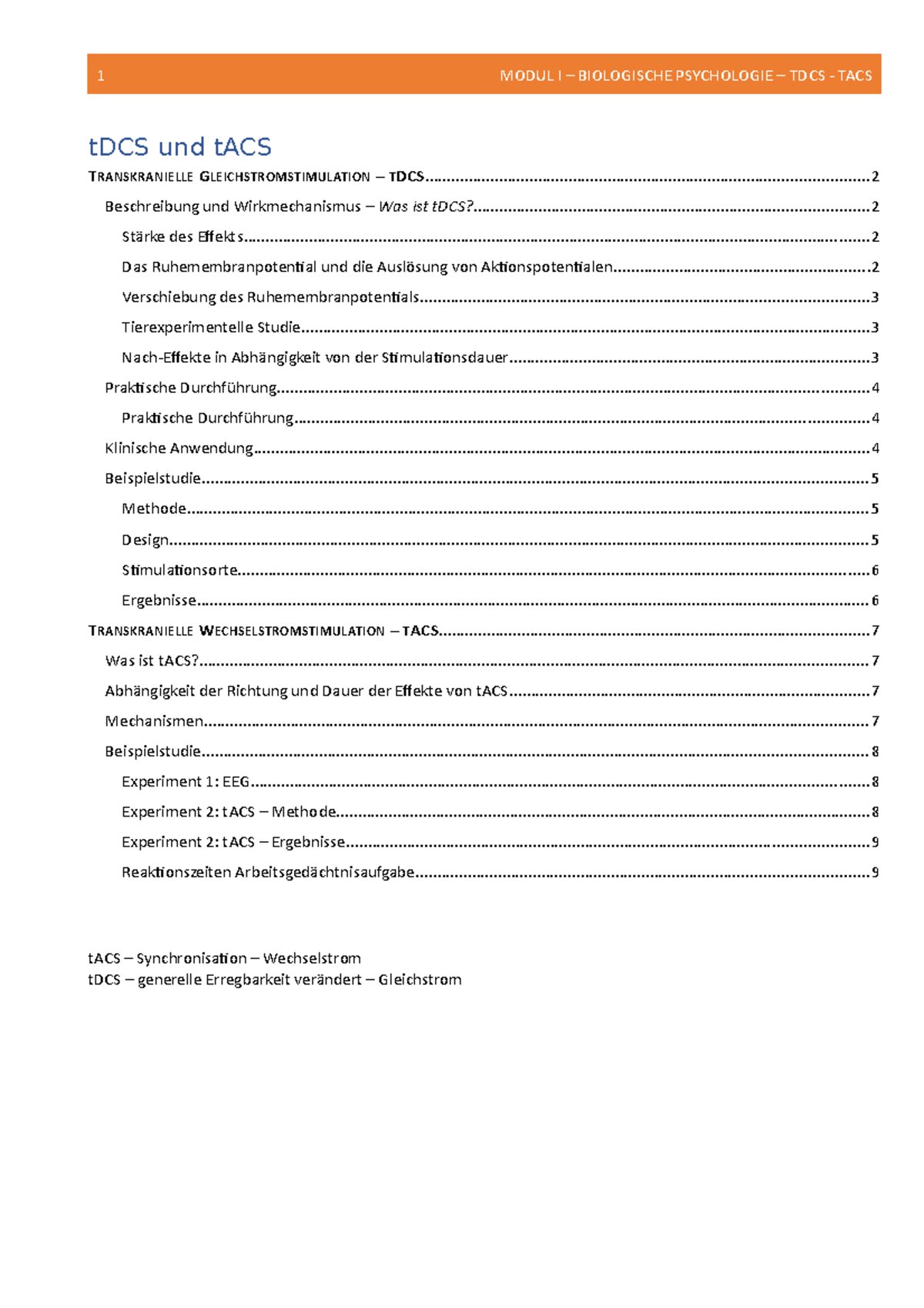 t DCS und t ACS - tDCS und tACS tACS – Synchronisation – Wechselstrom ...
