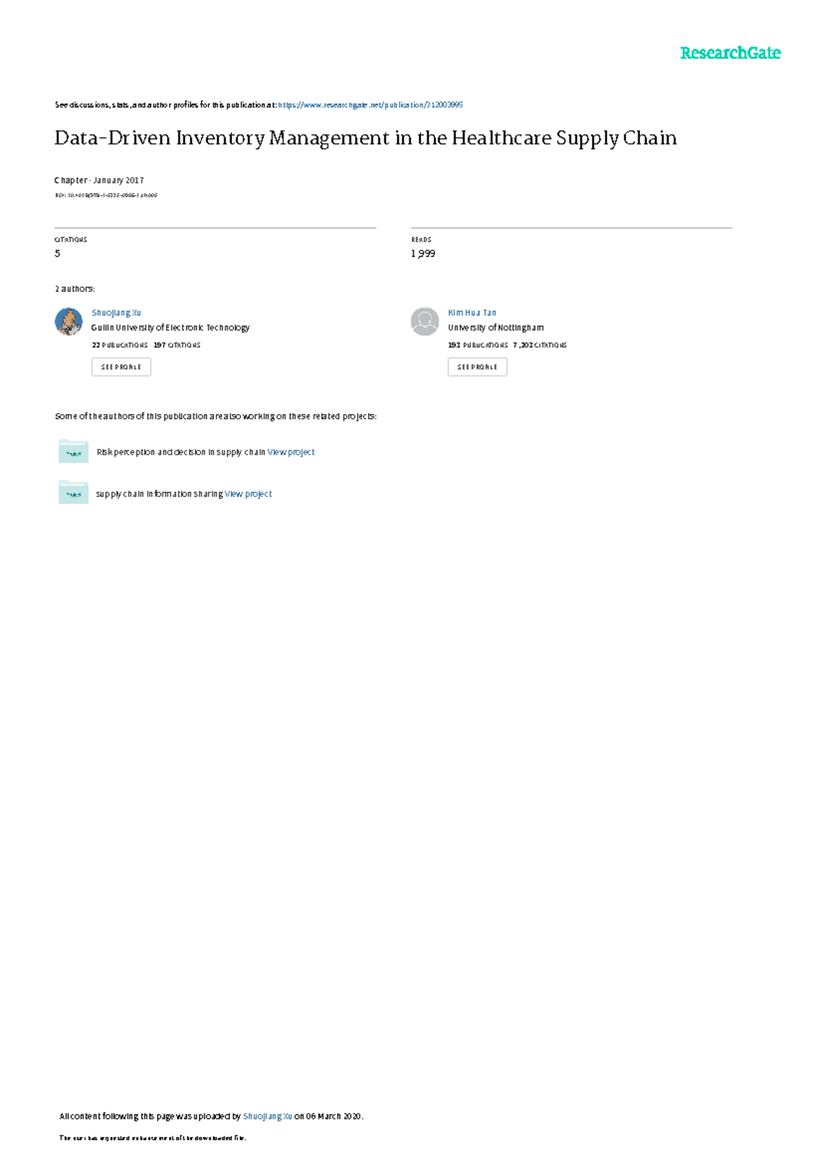 Data Driven Inventory Management in the Healt - See discussions, stats, and author profiles for ...