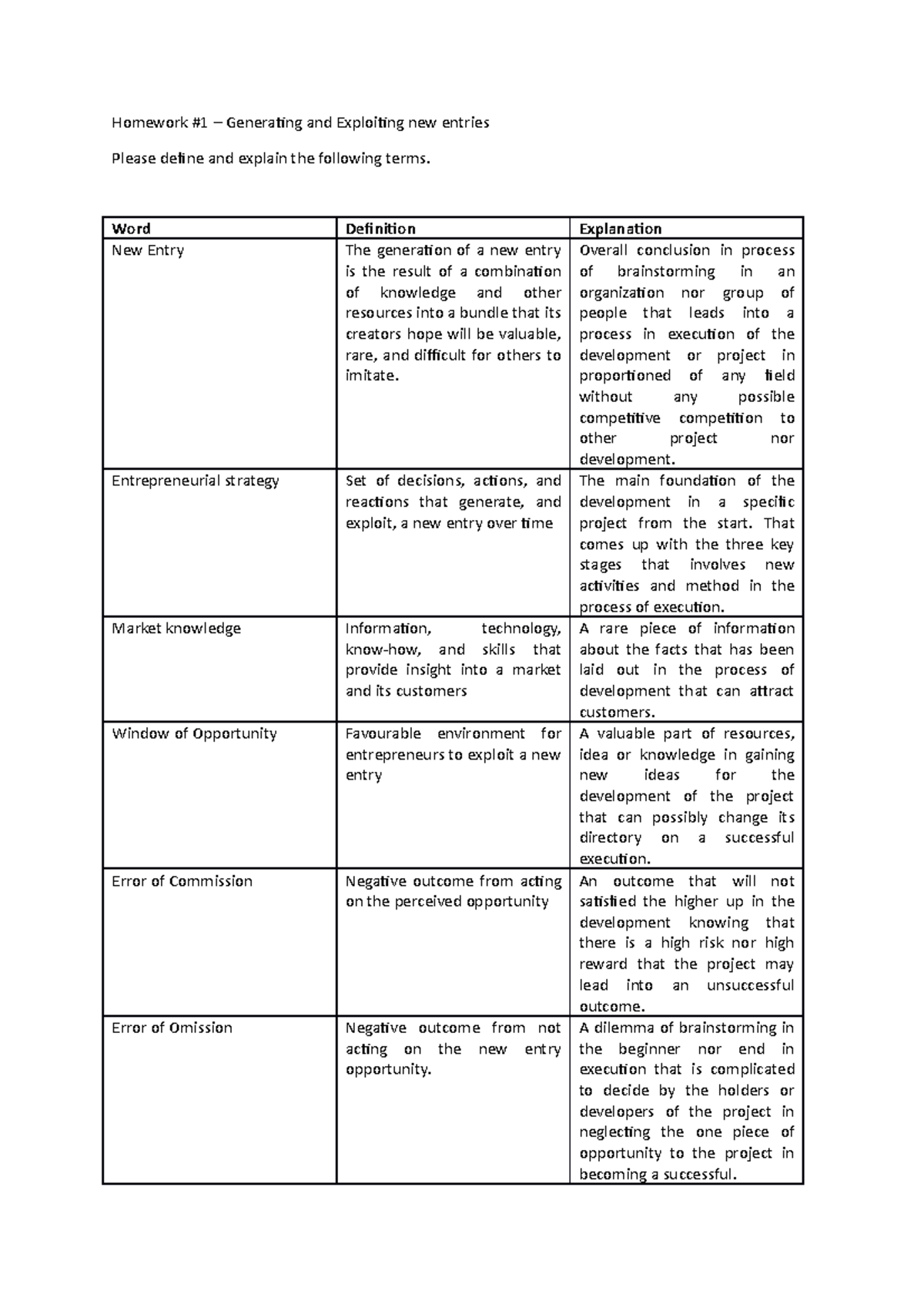 Generating and Exploiting new entries - Word Definition Explanation New ...