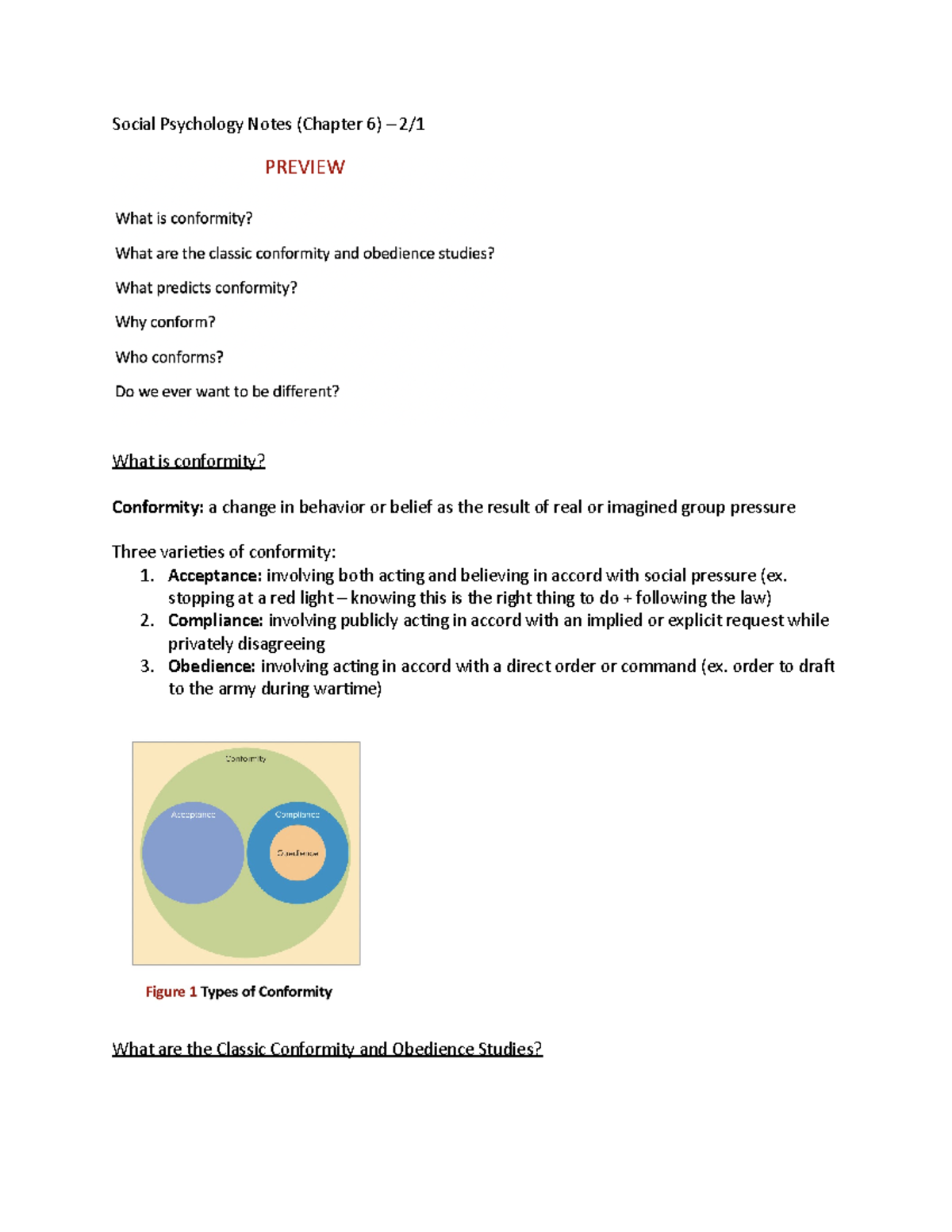 Social Psychology Notes (Chapter 6) - 2/1 - Acceptance: involving both ...