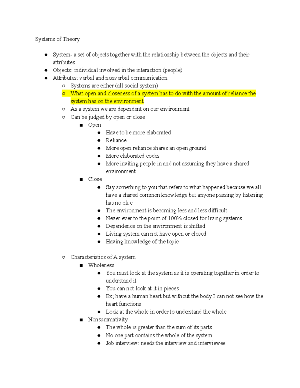 Exam 2 communication - examples from class and textbook - Systems of ...