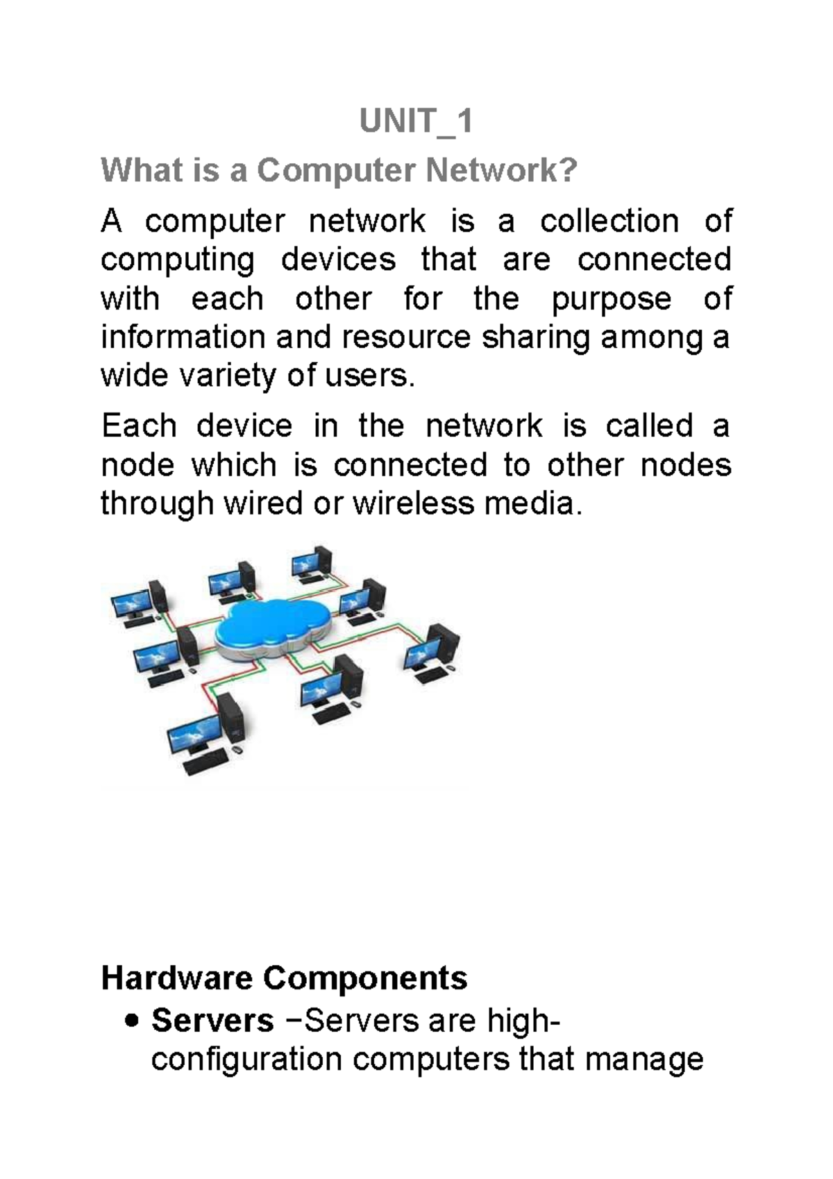 Introduction to compuer Networks(tcp/ip) and transmission media - UNIT ...