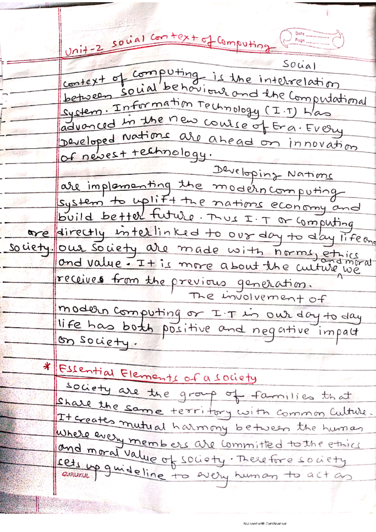 Unit 2 - This is a lecture notes of spit of unit 2. - Date unit social ...