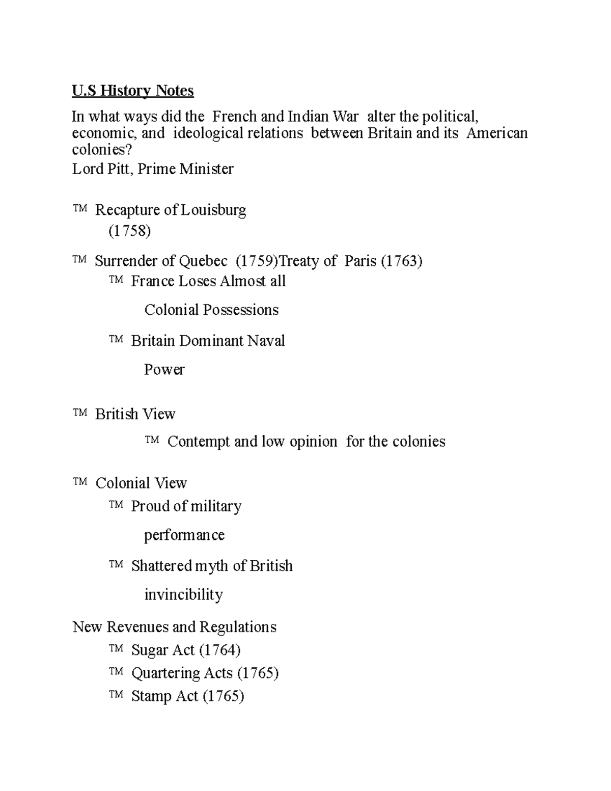 U.S History Notes - hope this helps! - U History Notes In what ways did ...