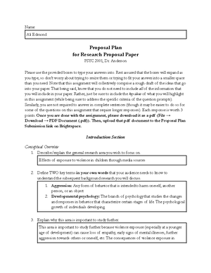 Report - Research proposal paper graded an A+. Dr. Anderson and Dr ...