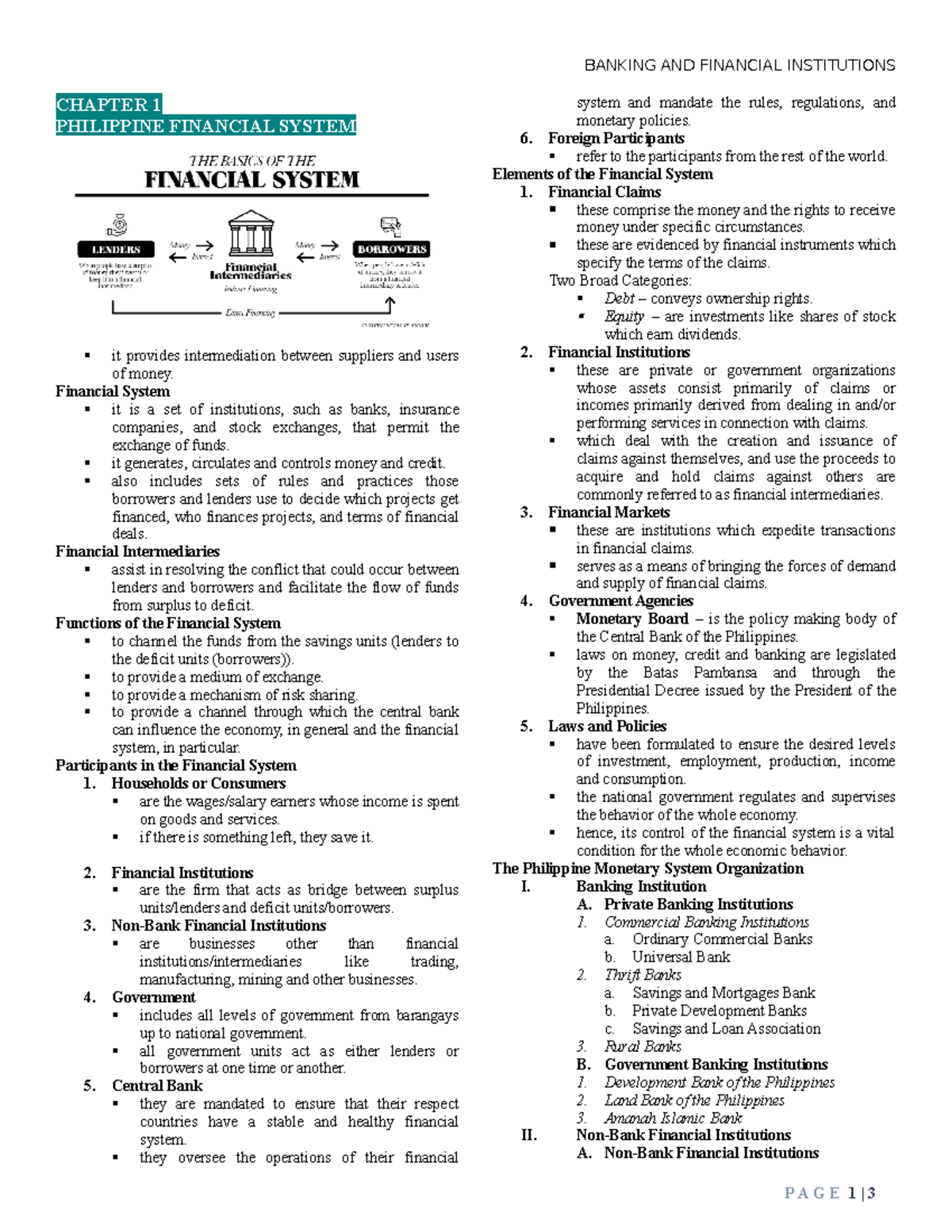 BFI - This is education purposes only - BANKING AND FINANCIAL ...