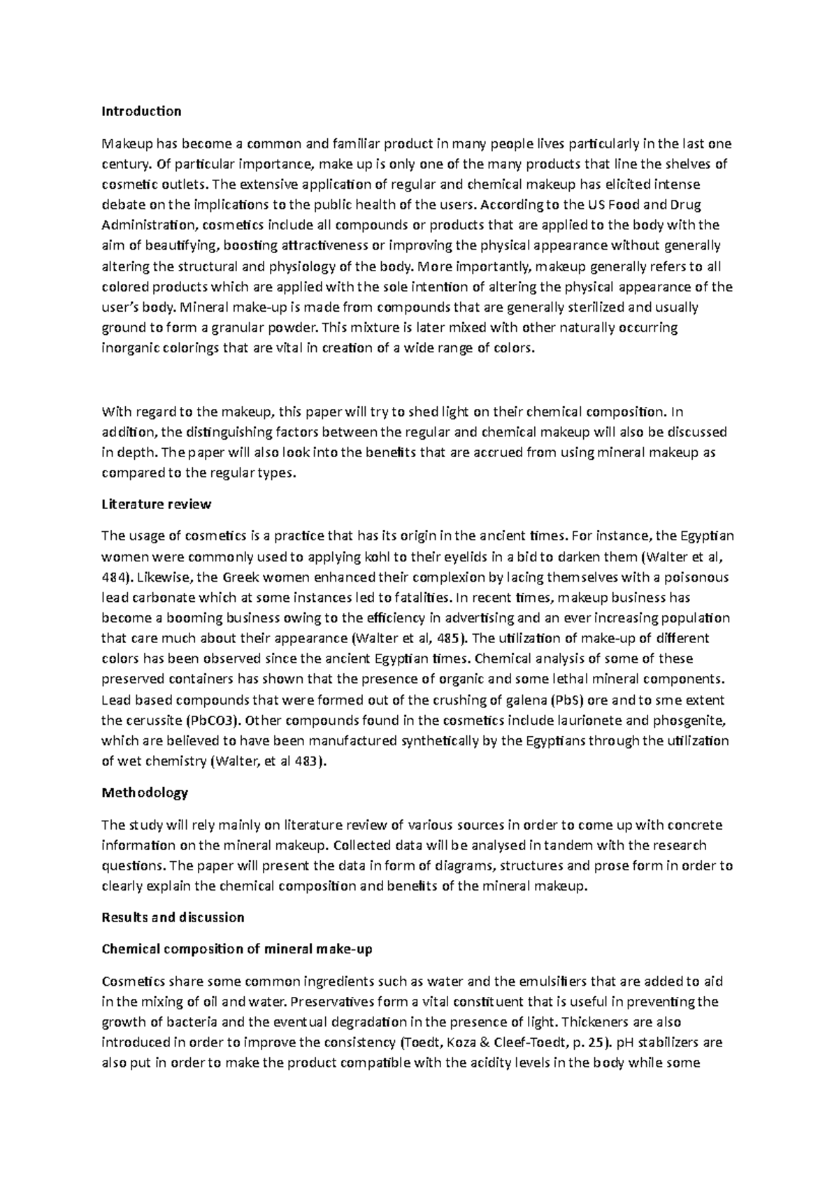 Chemistry behind makeup - Introduction Makeup has become a common and ...