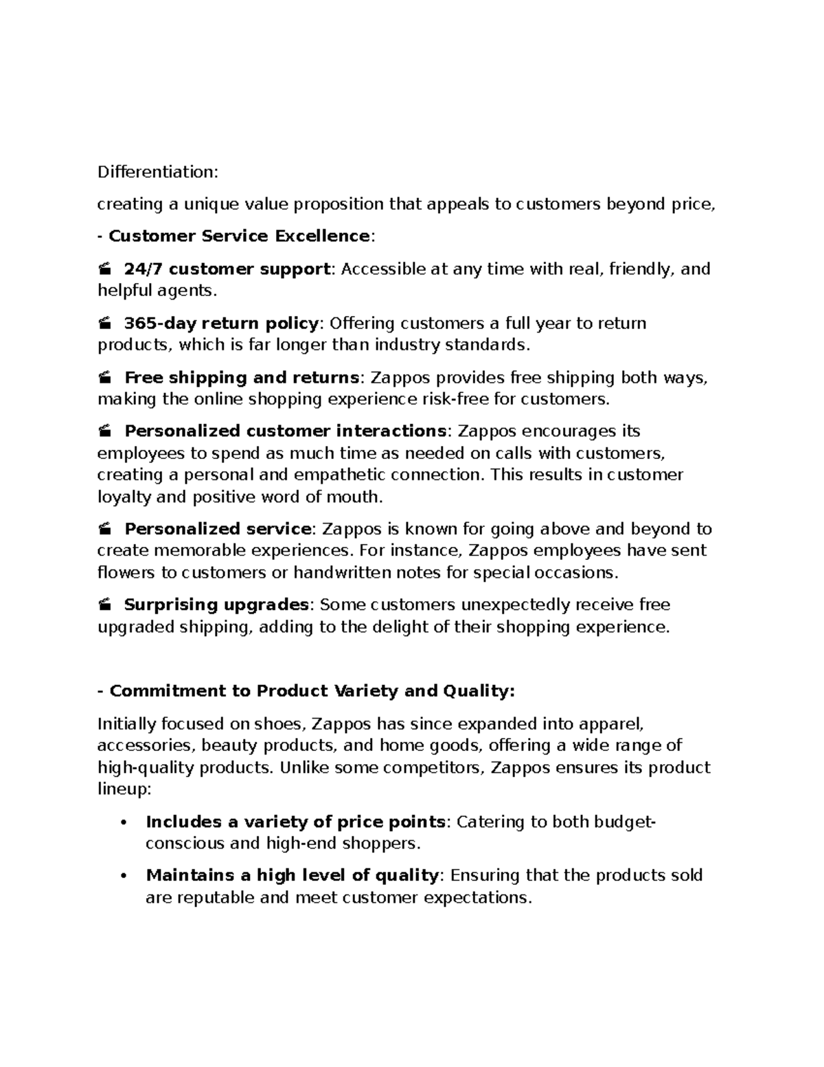 Differentiation - Assignment - Differentiation: creating a unique value proposition that appeals ...