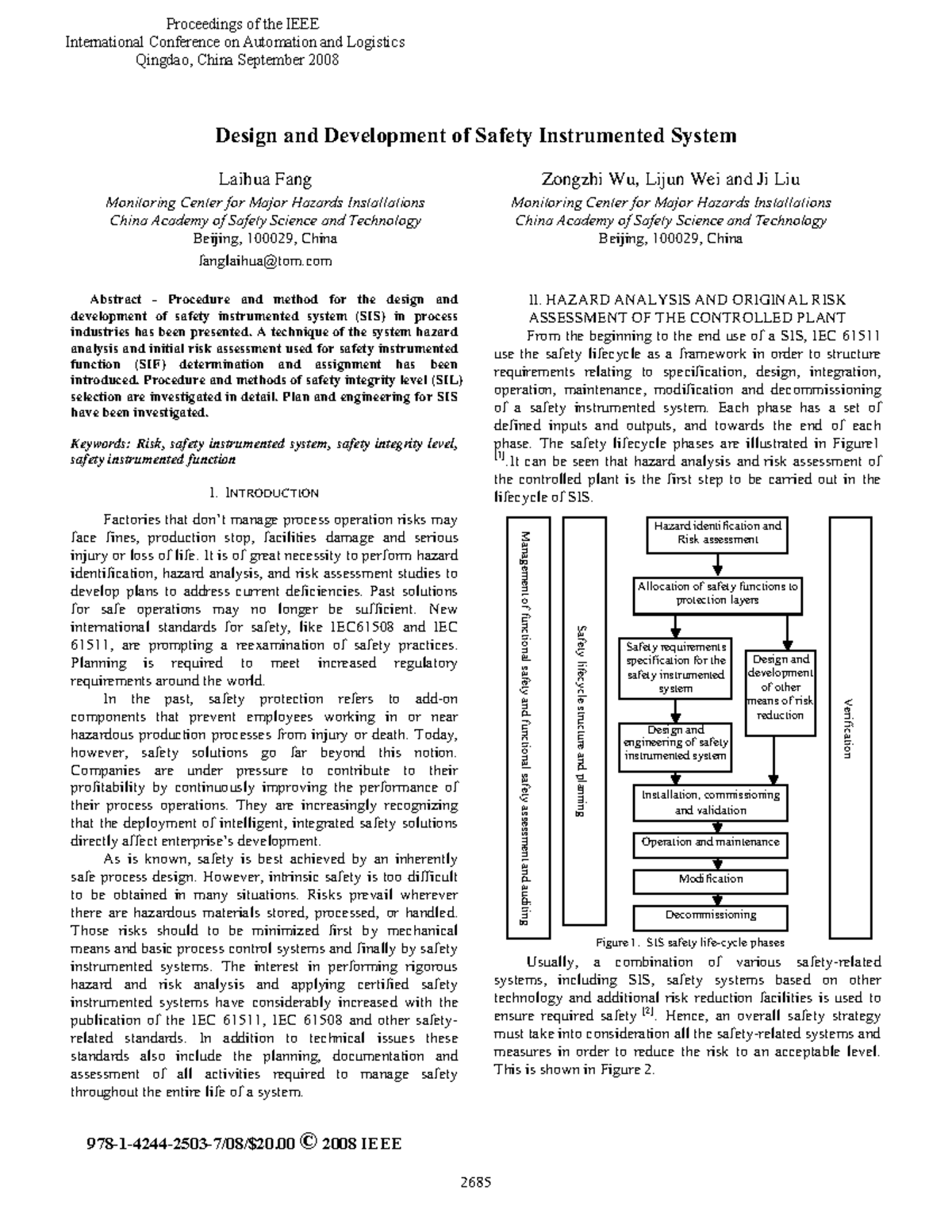 Design and devolopment of Safety Instrumentation System - 978-1-4244 ...