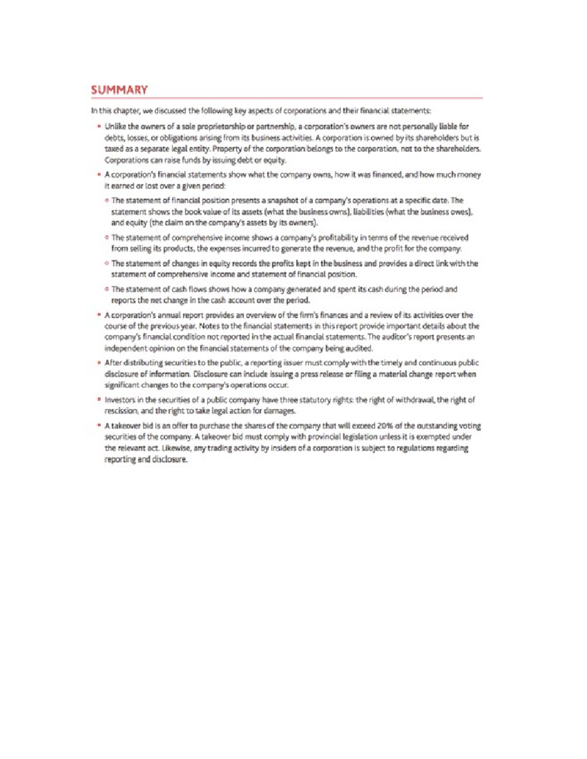 Chapter 4 - Summary Canadian Securities Course - CSC 1001 - Studocu