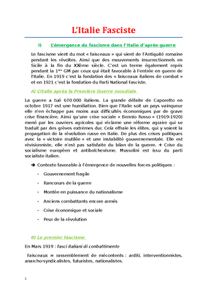 Chapitre 3 - La montée des totalitarisme et la marche à la guerre - La ...