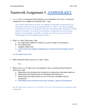 Evaluating Arguments Worksheet Answer key - PHIL 2320: Environmental Ethics Evaluating Arguments ...