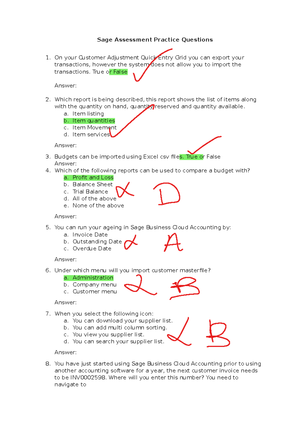 Sage Assessment practice questions - Sage Assessment Practice Questions ...