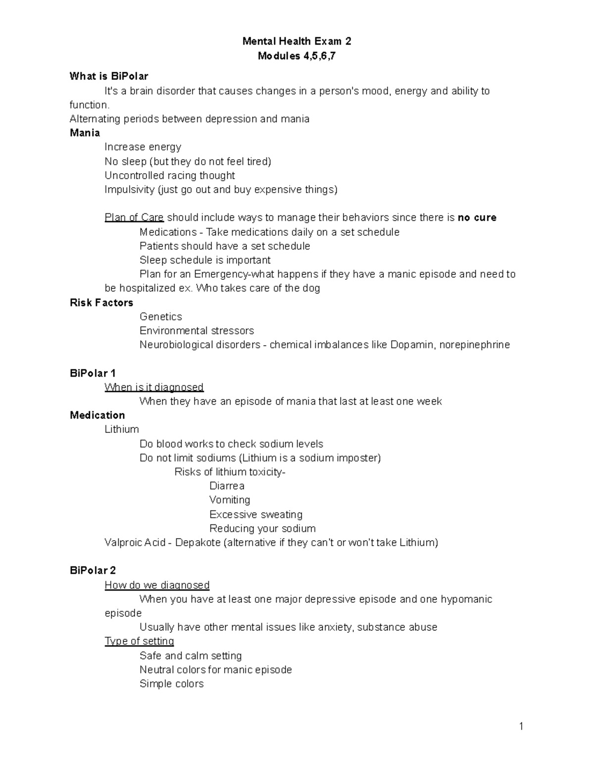 Copy of Mental Health Exam Modules 4,5,6,7 - Modules 4,5,6, What is ...