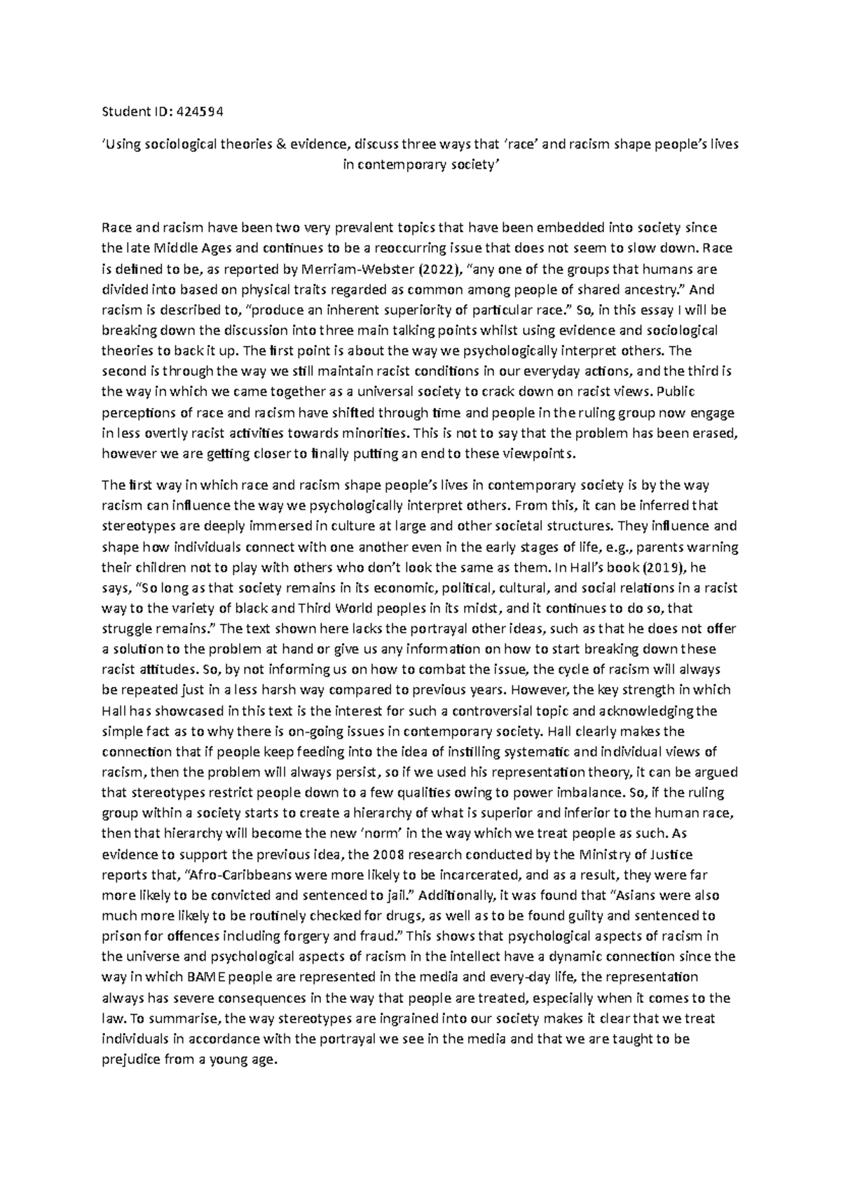 Questioning Society 2nd Assignment - Student ID: 424594 ‘Using ...