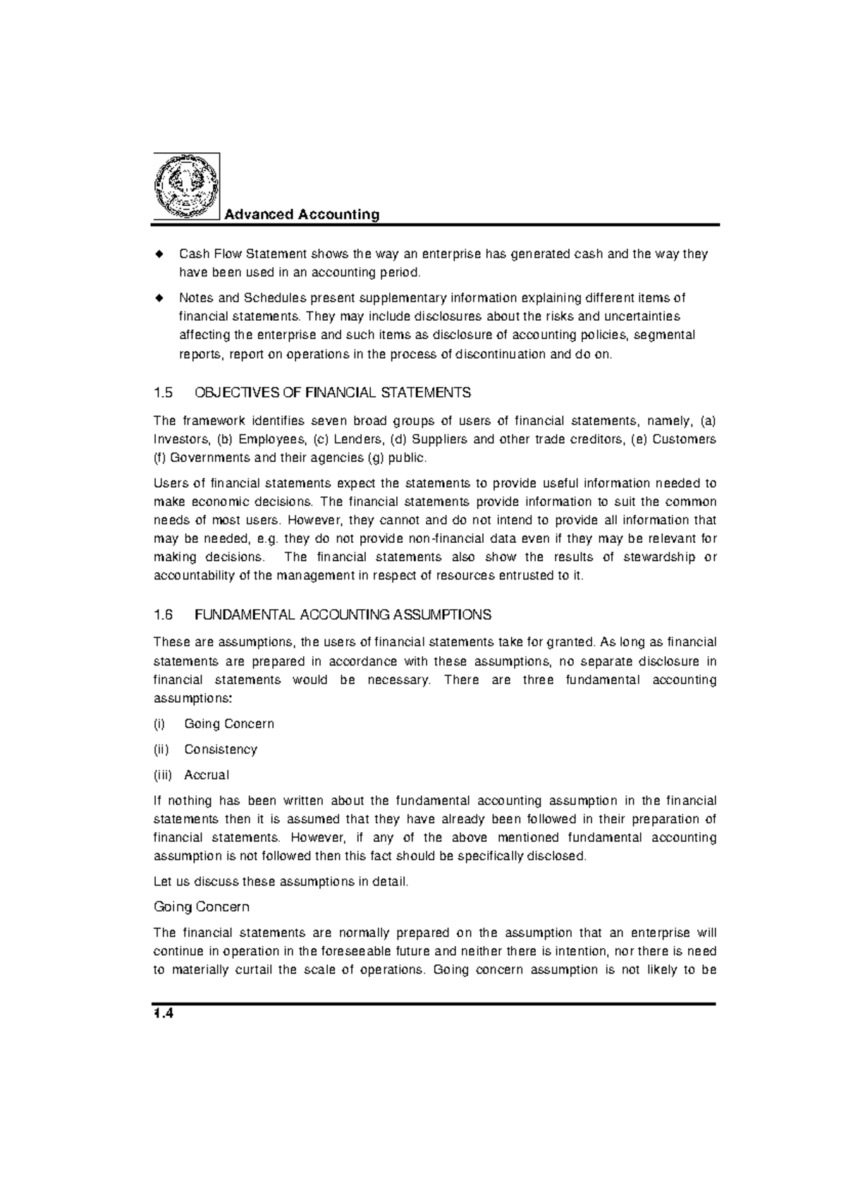 Advanced Accounting- Fundamental Accounting Assumptions - Advanced ...