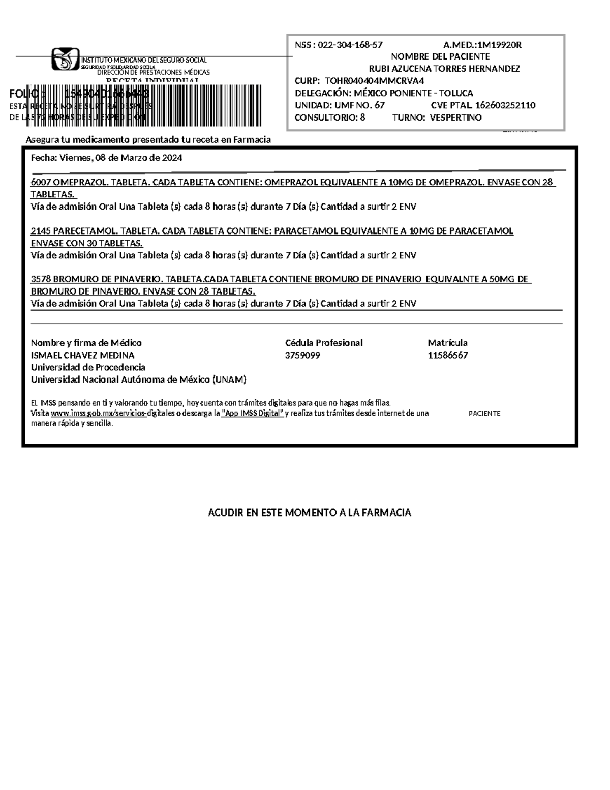 Formato de receta imss - tareas - DIRECCIÓN DE PRESTACIONES MÉDICAS ...