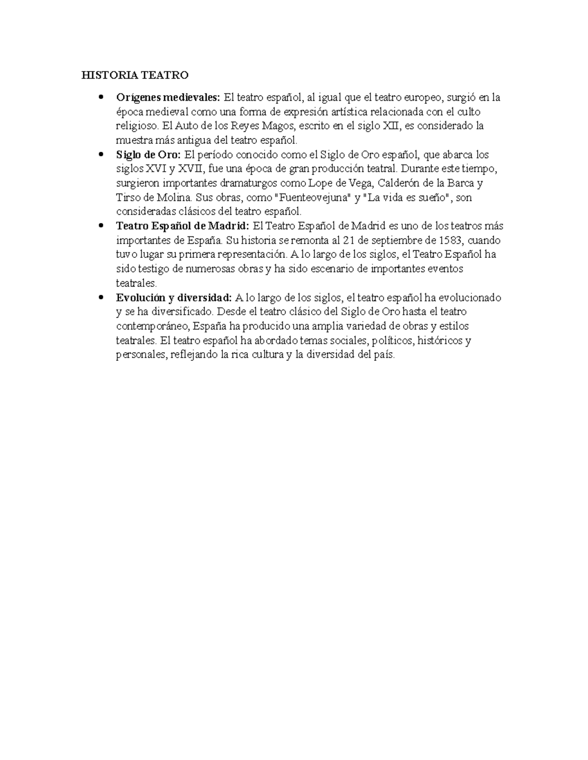 Historia Teatro - ewfsd - HISTORIA TEATRO Orígenes medievales: El ...