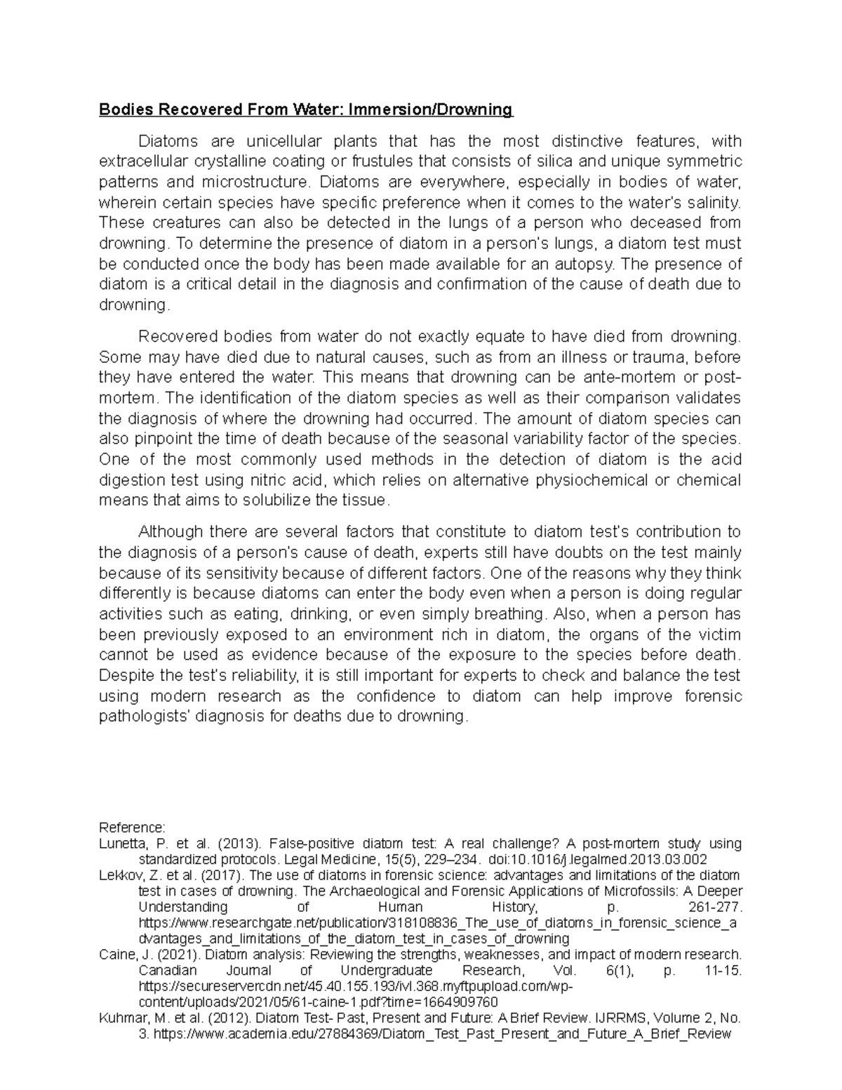 Bodies Recovered From Water Immersion Drowning - Bodies Recovered From ...