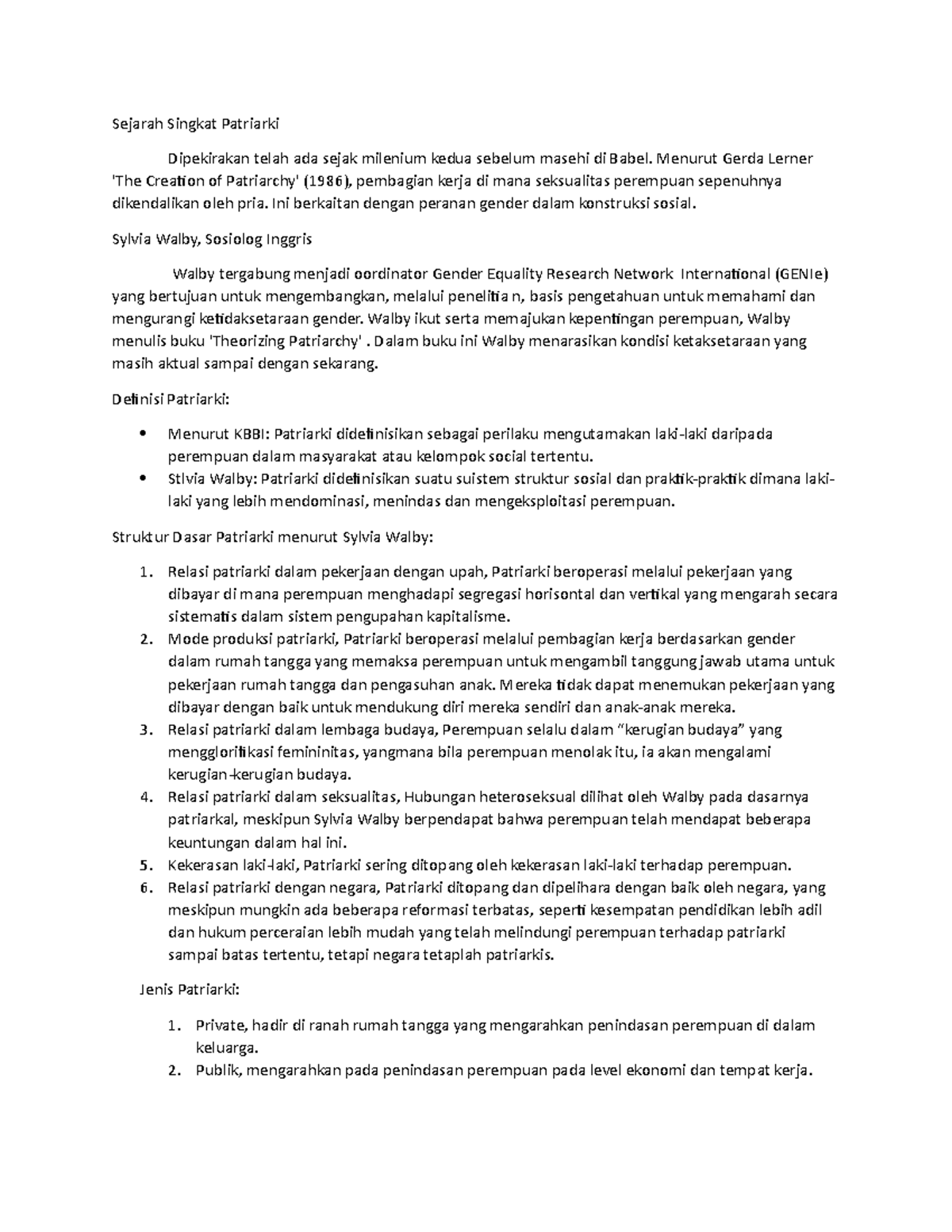 Patriarki - Sejarah Singkat Patriarki Dipekirakan telah ada sejak ...