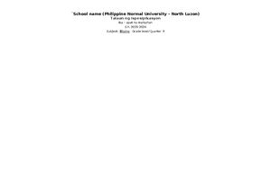 Sa-1 - i want this to passed - `School name (Philippine Normal ...