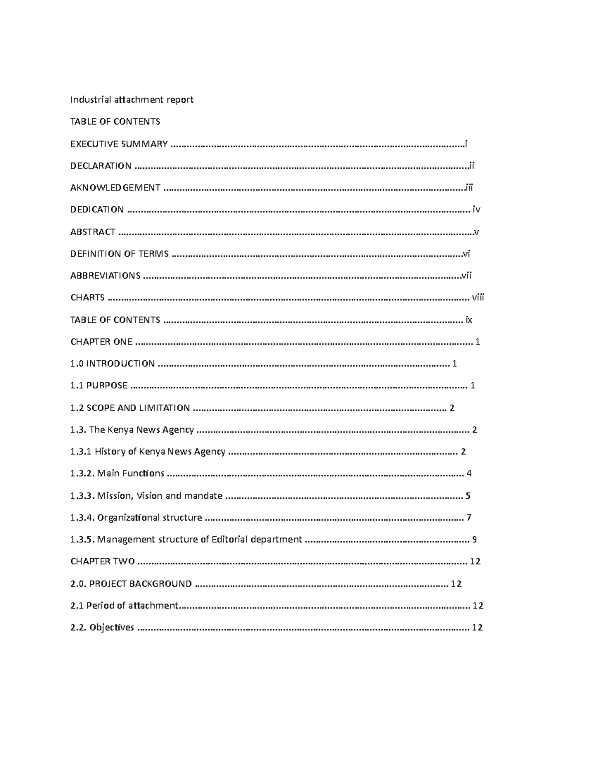 Industrial attachment report - - Studocu
