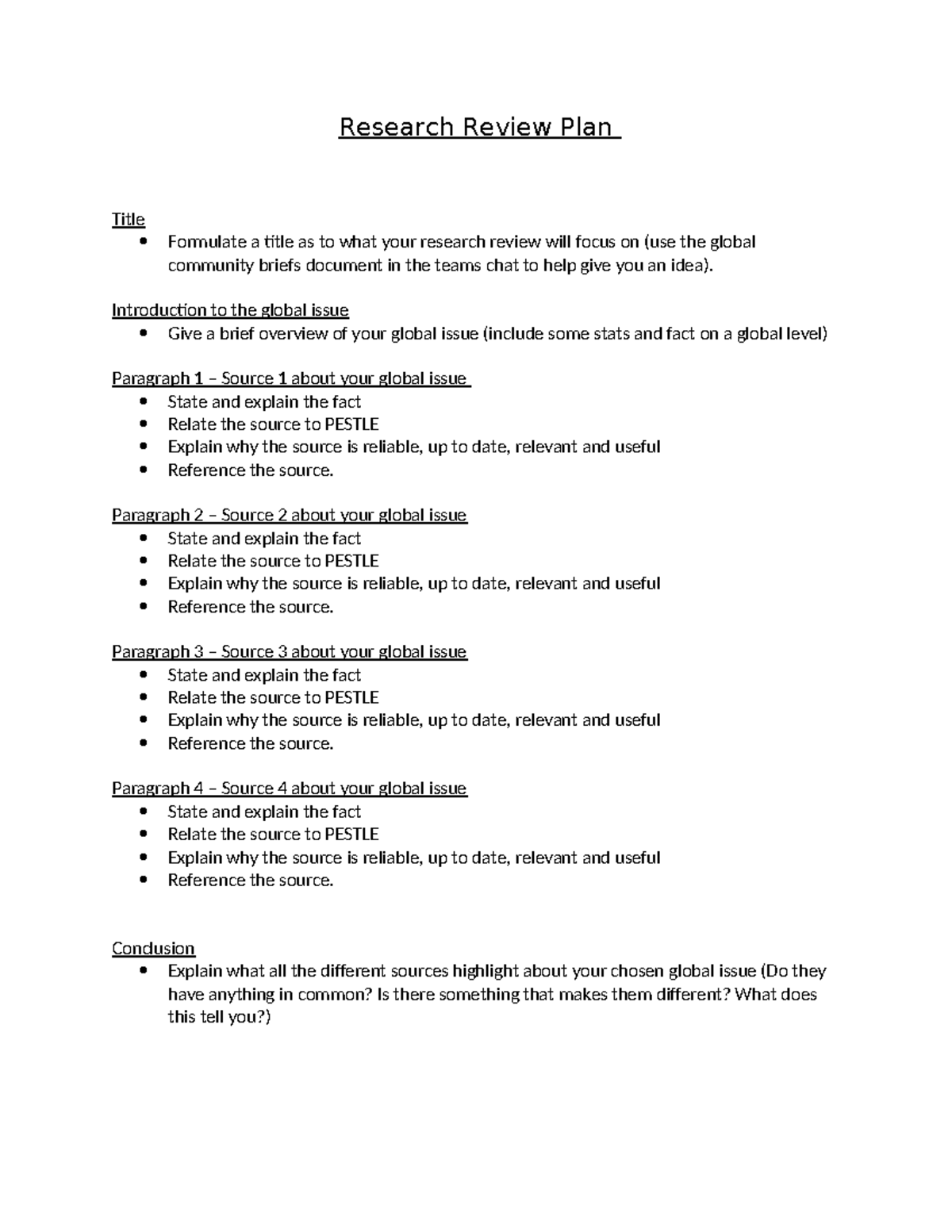 Research Review Plan - Research Review Plan Title Formulate a title as ...