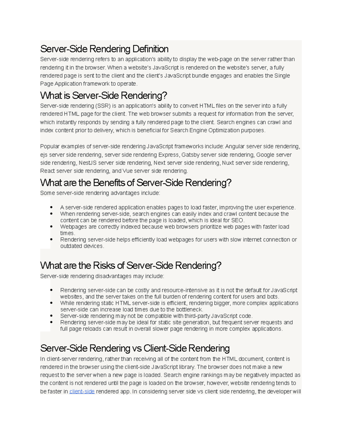 Cybersecuritynotes unit3 - Server-Side Rendering Definition Server-side ...