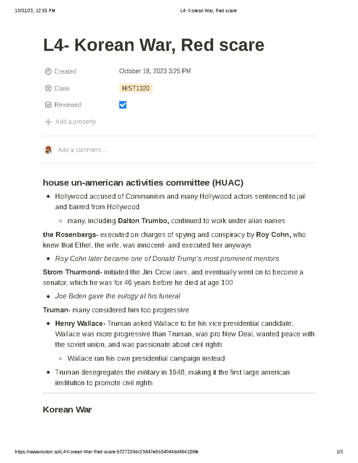 Korean War, Red scare - 10/31/23, 12:55 PM L4- Korean War, Red scare ...