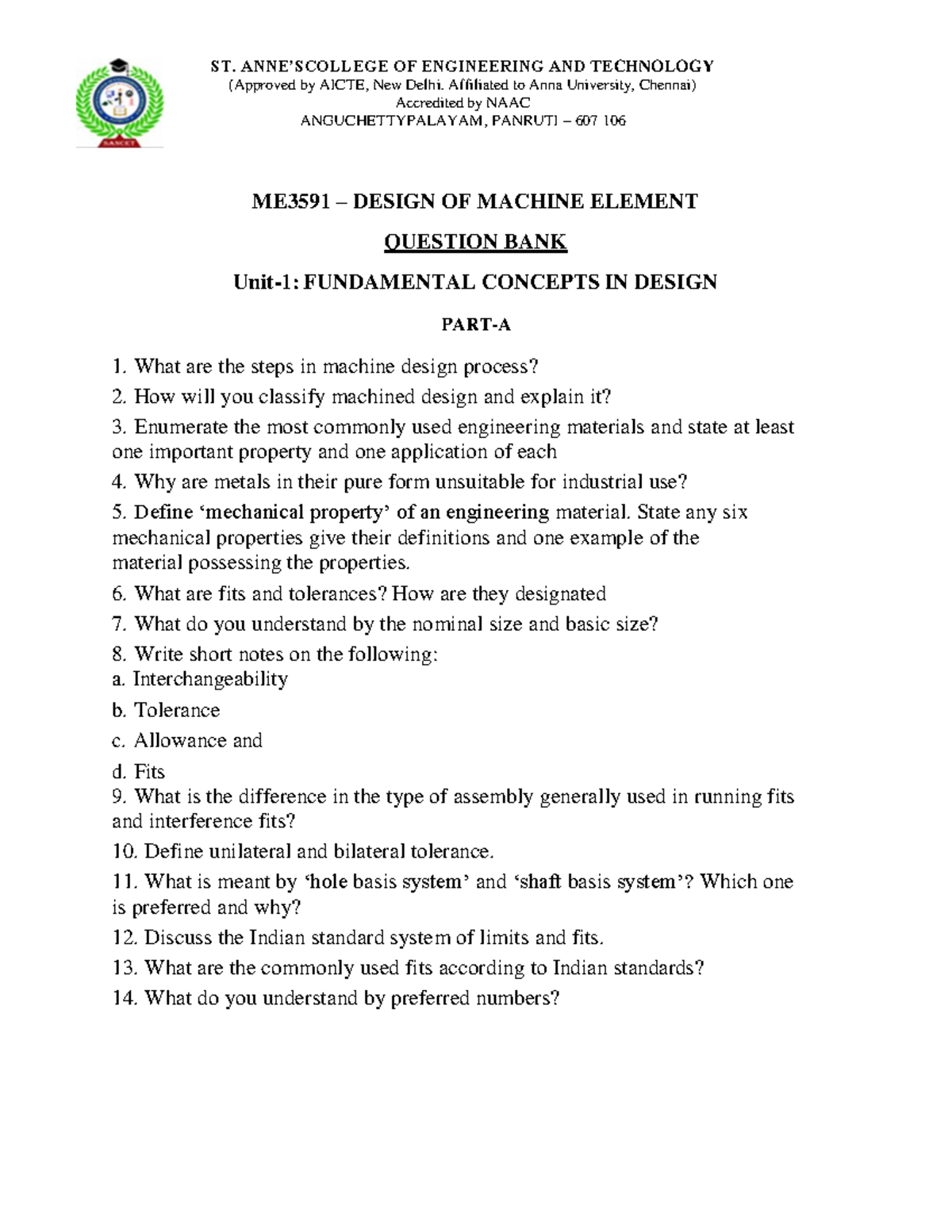 ME3591- Design OF Machineelements-668055614-ME 3591 DME Question BANK ...