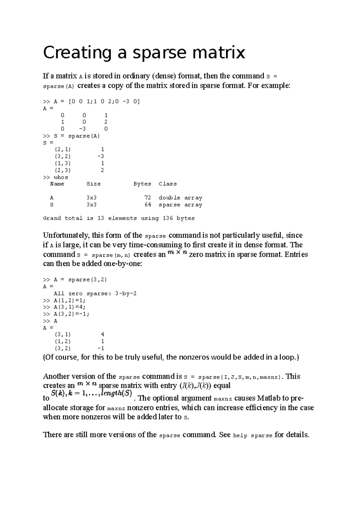Creating A Sparse Matrix Notes Creating A Sparse Matrix If A Matrix A creating-a-sparse-matrix-notes-creating-a-sparse-matrix-if-a-matrix-a