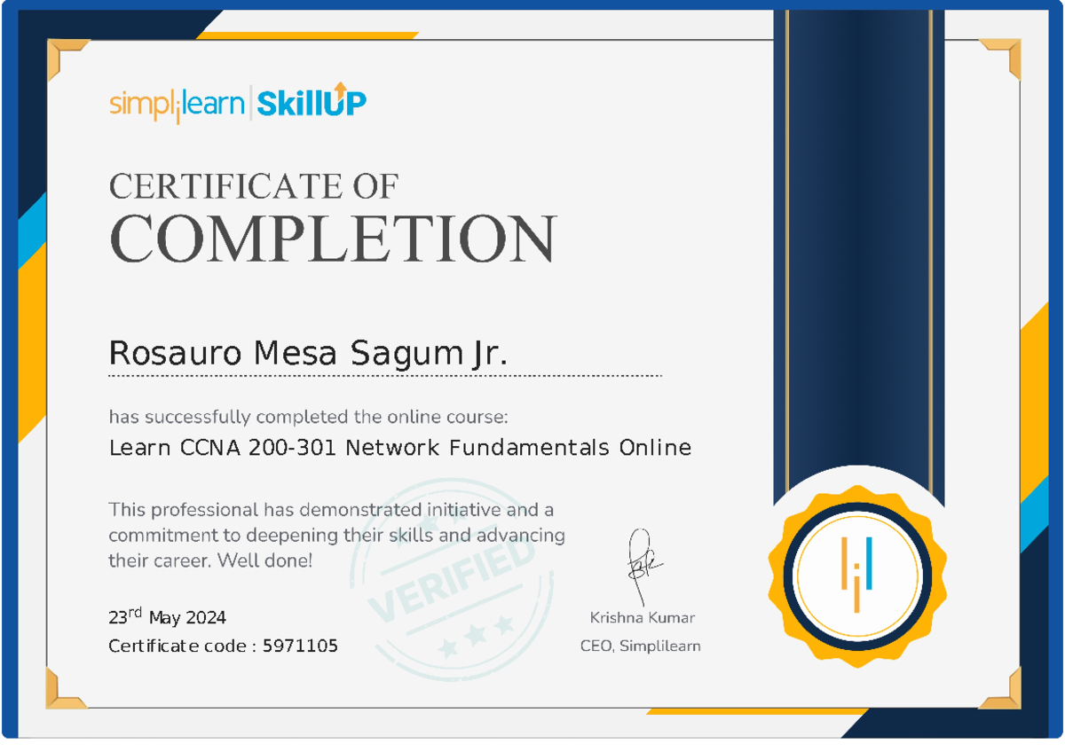 Cert - SIMPLE LEARN - Purposive Communication - Rosauro Mesa Sagum Jr ...