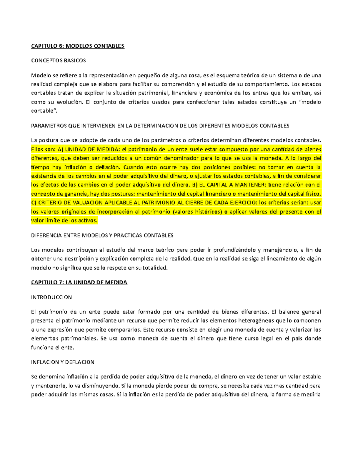 Resumen Teoria Contable segundo parcial - CAPITULO 6: MODELOS CONTABLES CONCEPTOS BASICOS Modelo ...