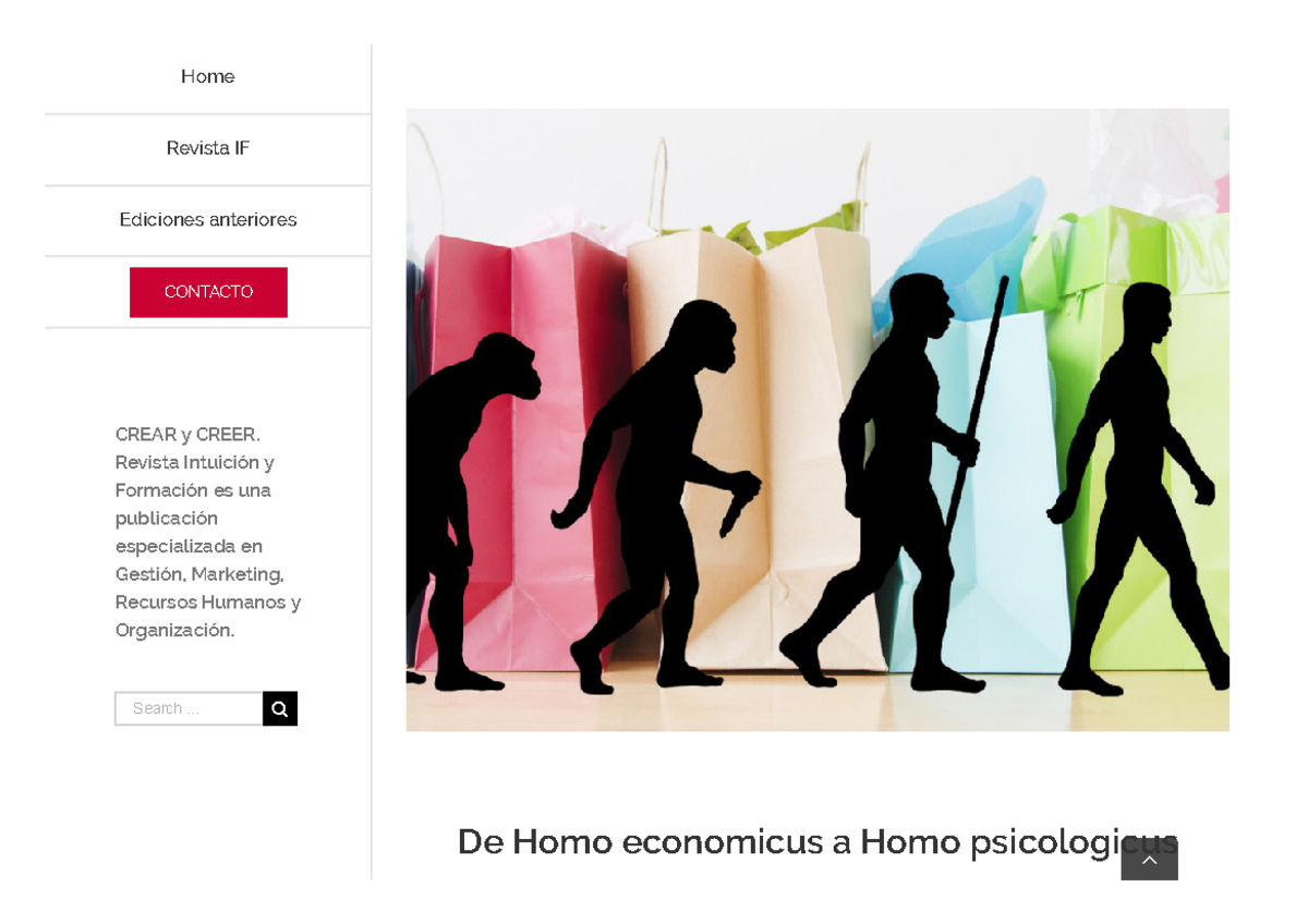 De Homo economicus a Homo psicologicus – Revista IF - De Homo economicus a Homo psicologicus ...