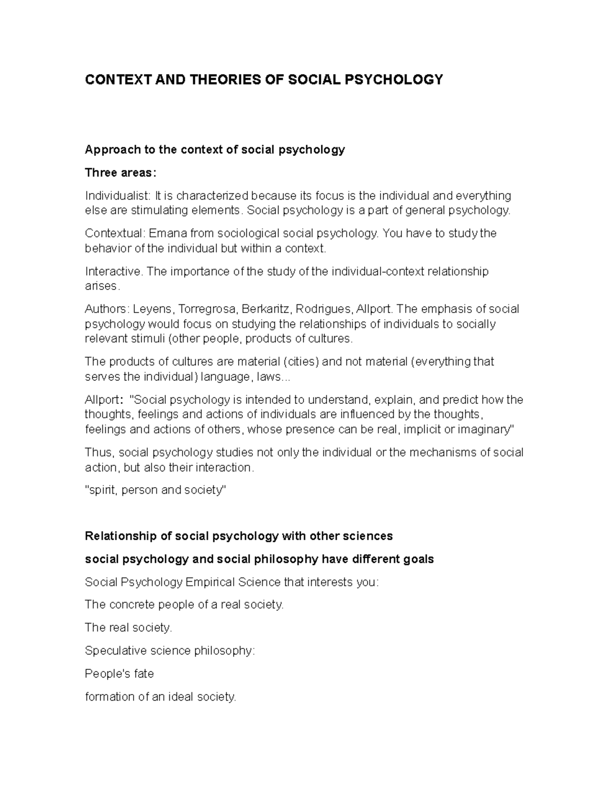 Context and theories of social psychology - CONTEXT AND THEORIES OF ...