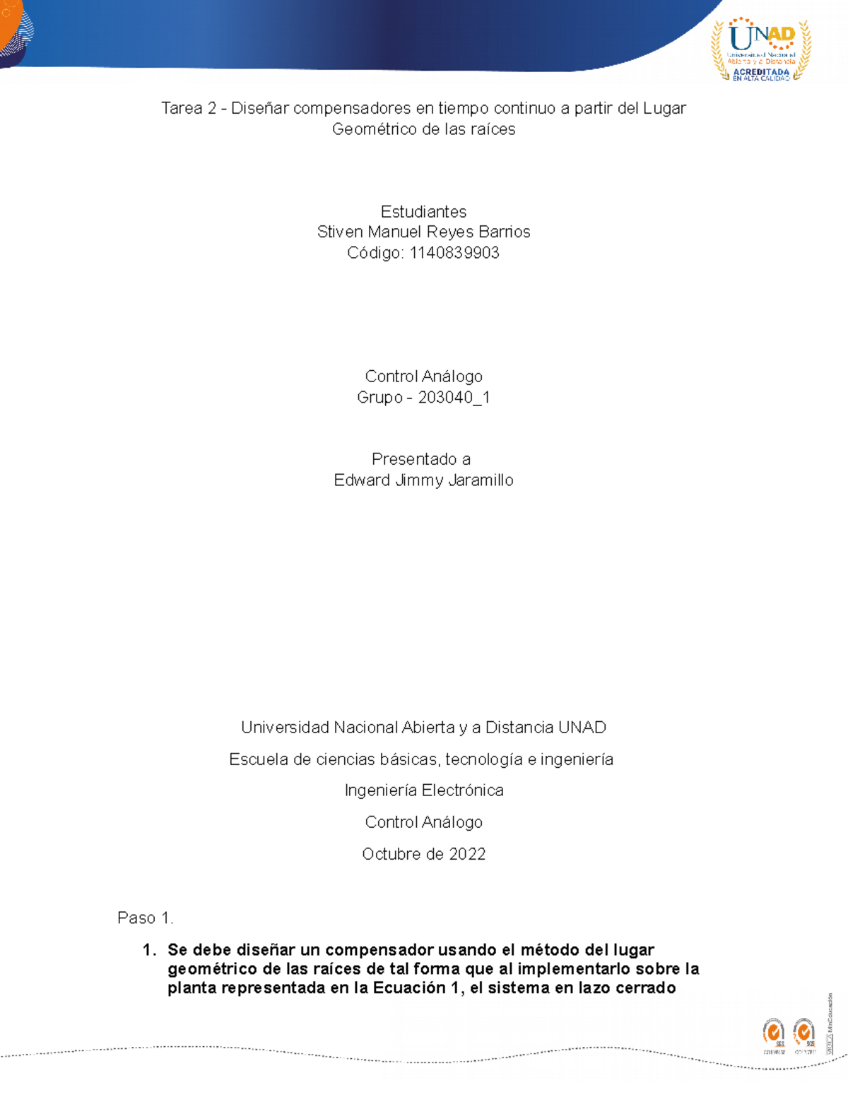 Tarea 2 - Stiven Reyes - .... - Tarea 2 - Diseñar compensadores en ...