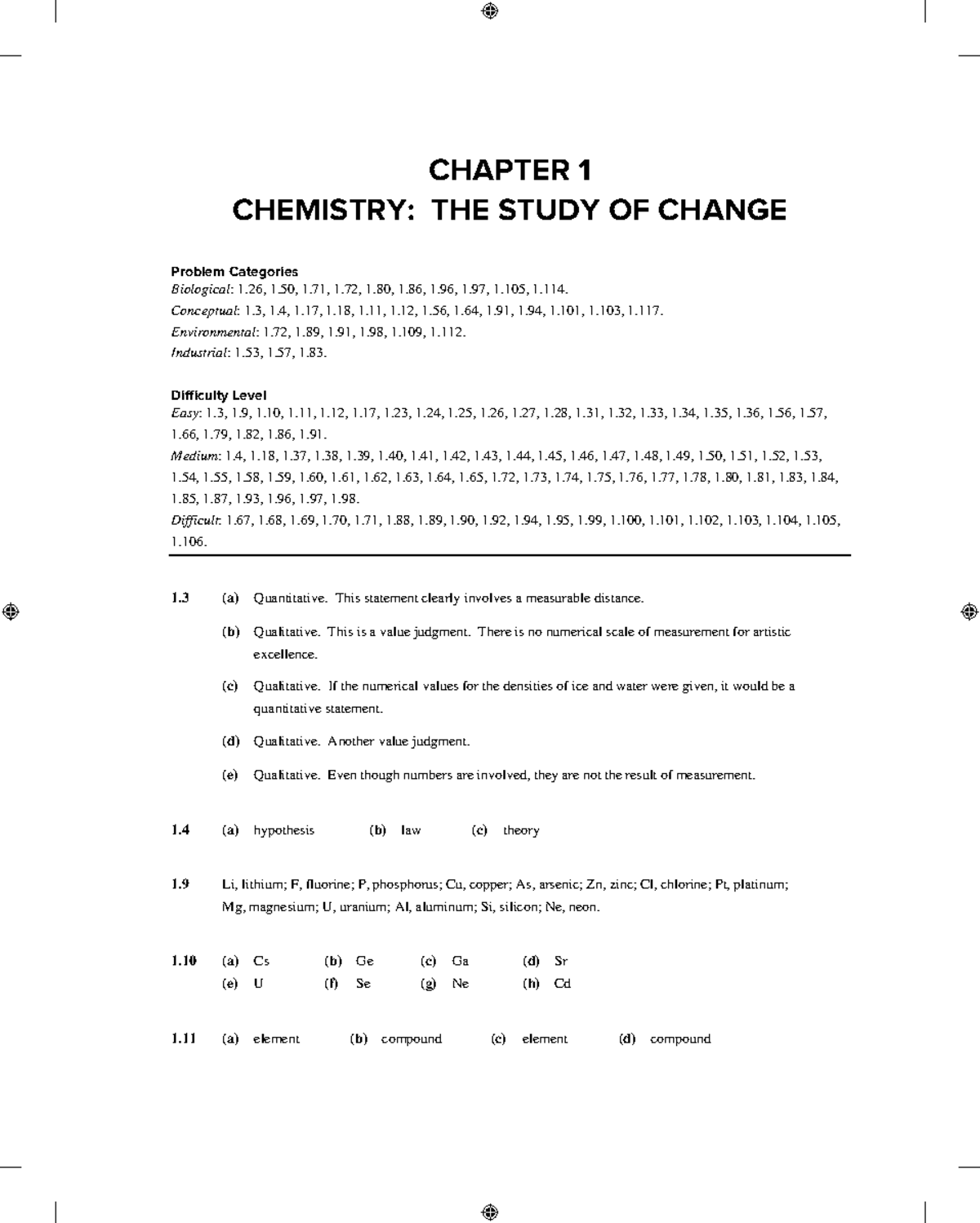 ISM Chapter 01 - solution - CHAPTER 1 CHEMISTRY: THE STUDY OF CHANGE ...