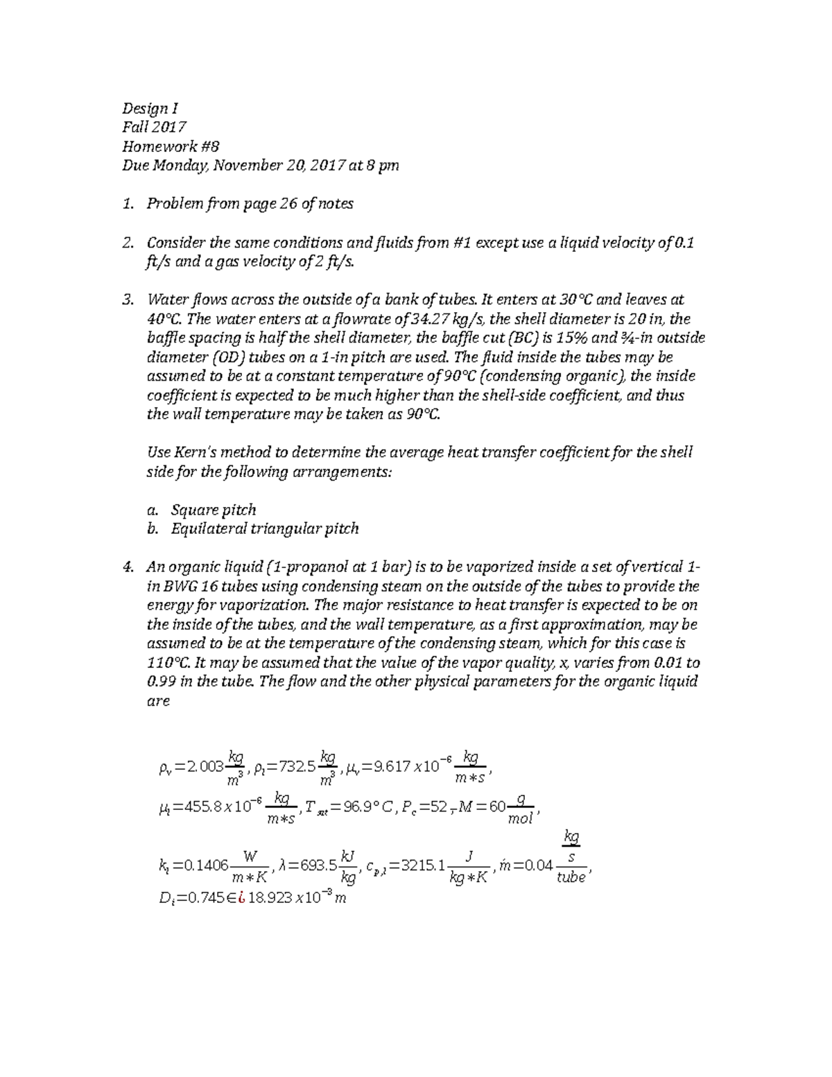 Homework 8 - Design I Fall 2017 Homework #8 Due Monday, November 20 ...