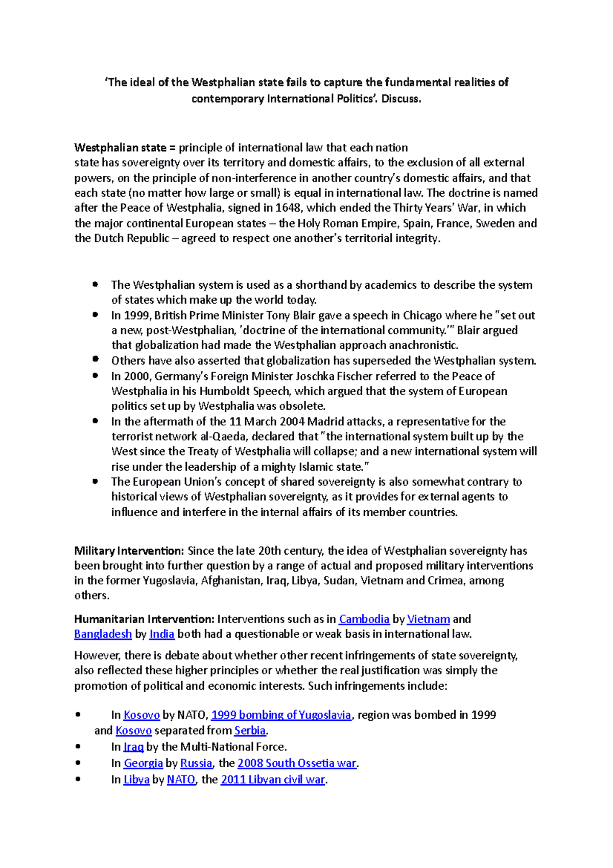 ‘The ideal of the Westphalian state fails to capture the fundamental ...