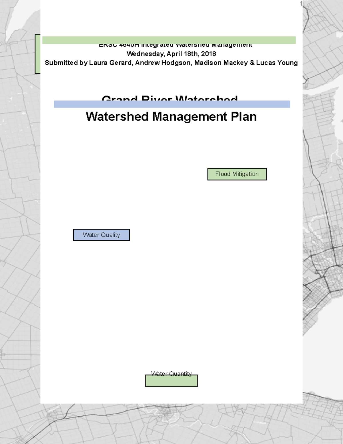 Grand River Watershed Managment Plan Final Update 3 - 1 ERSC 4640H ...