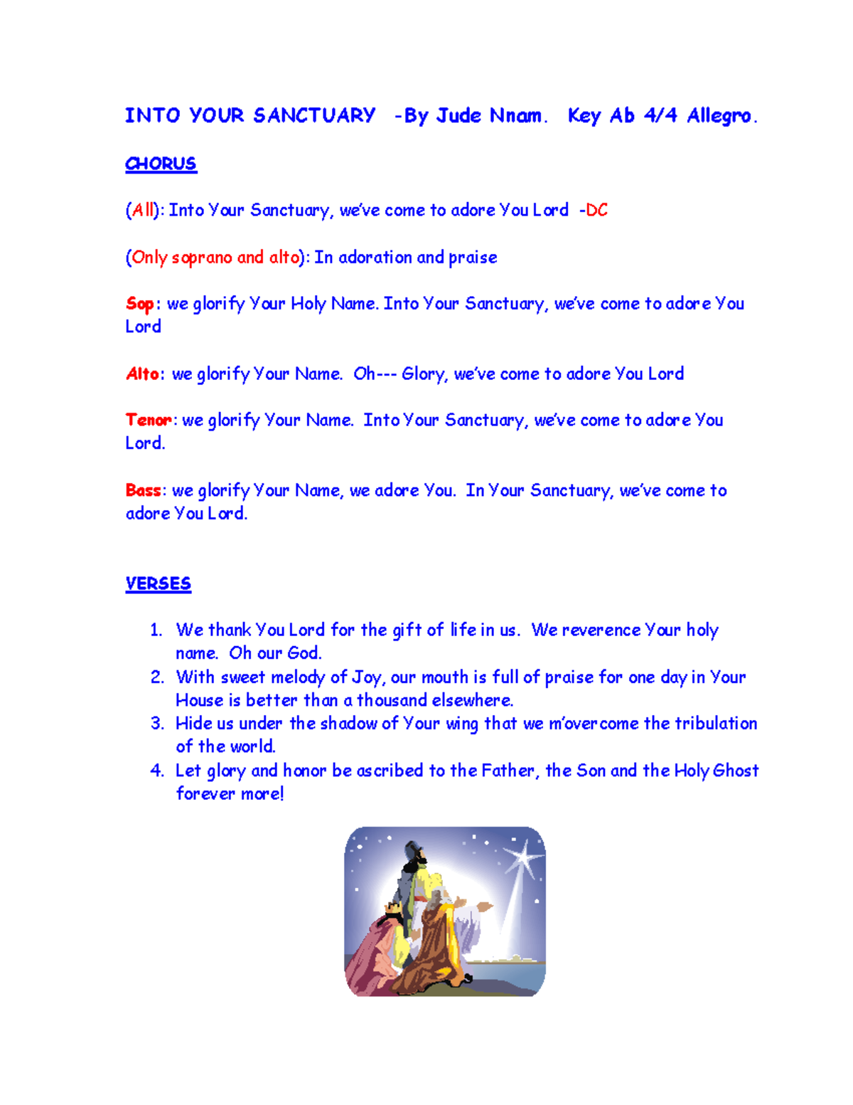 Into your sanctuary - INTO YOUR SANCTUARY -By Jude Nnam. Key Ab 4/4 ...