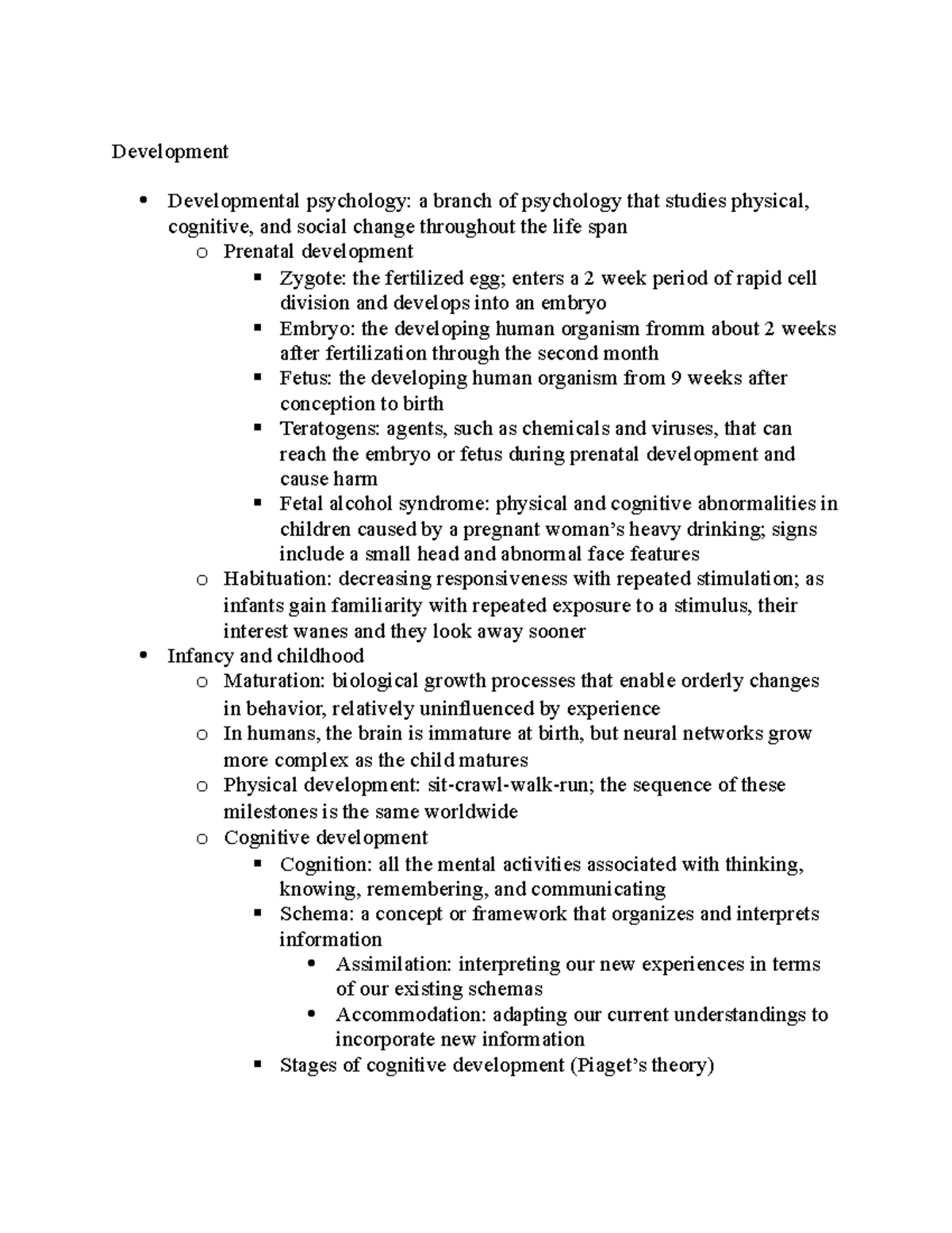 Development - Lecture notes 3 - Development Developmental psychology: a ...
