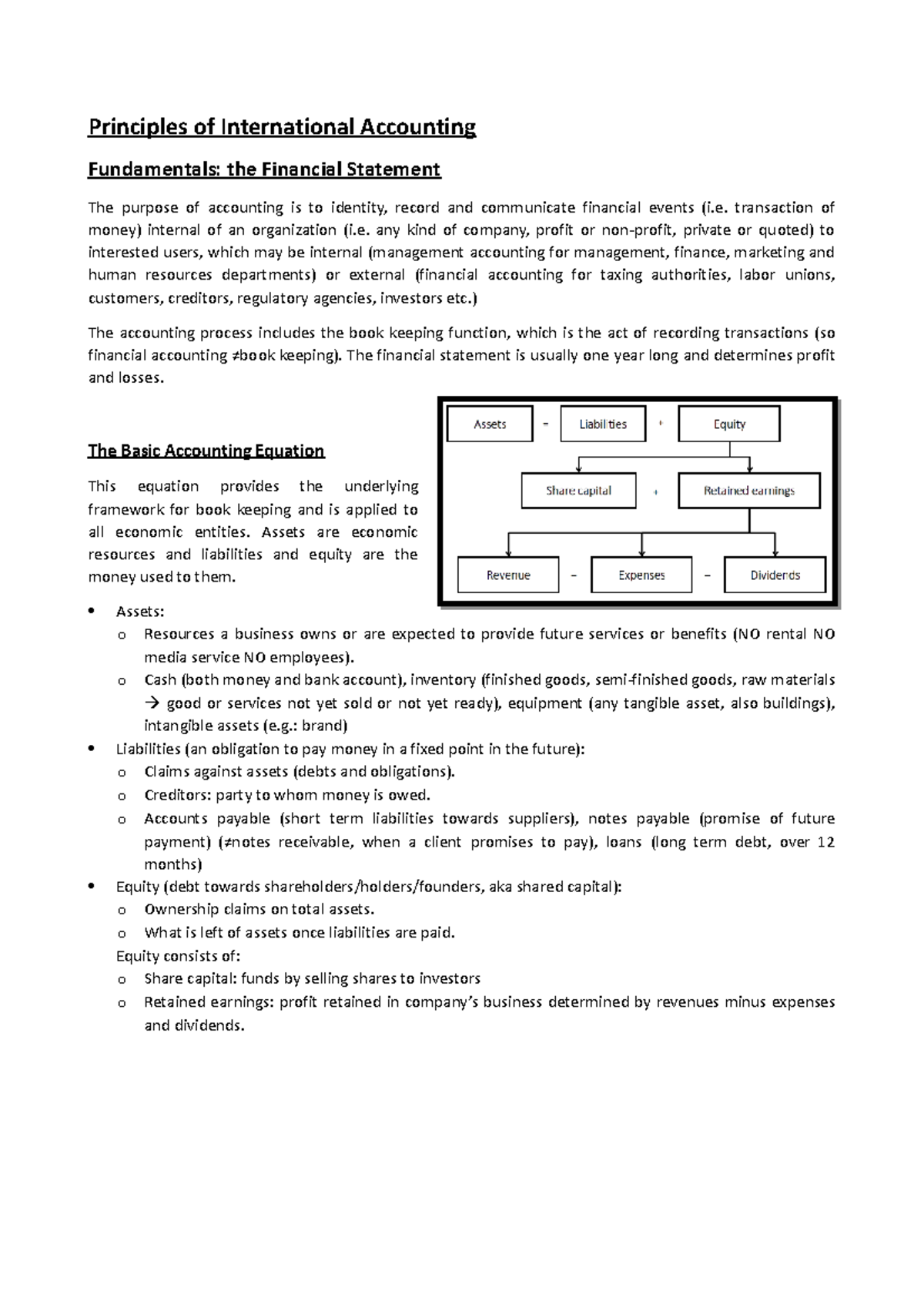 Accounting Corso Completo - Principles of International Accounting ...